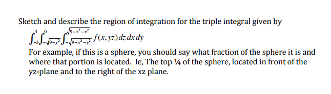 Solved Sketch and describe the region of integration for the | Chegg.com