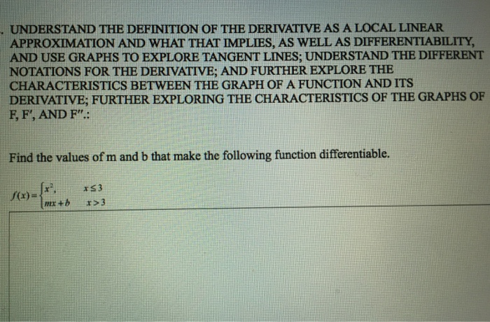 Solved Find the values of m and b that make the following | Chegg.com