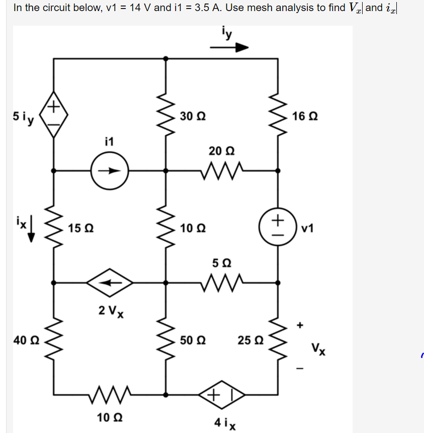 Solved In the circuit below, v1 = 14 V and i1 = 3.5 A. Use | Chegg.com