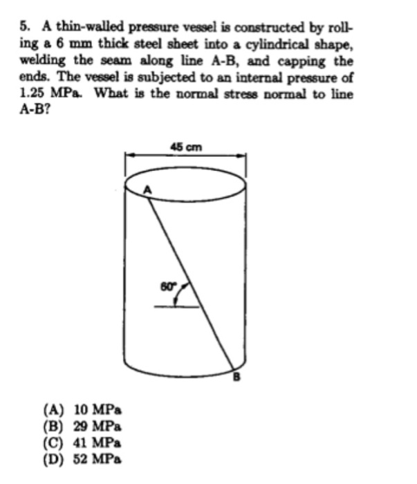 Solved A thin-walled pressure vessel is constructed by | Chegg.com