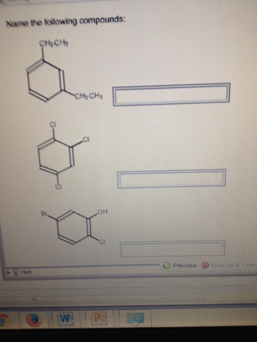Solved Name the following compounds: | Chegg.com