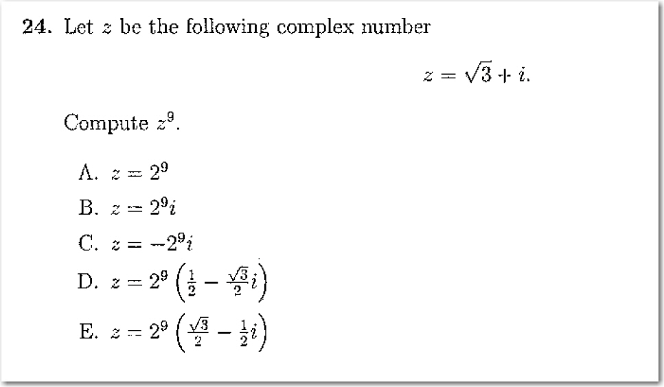 Solved Let z be the following complex number z = Squareroot | Chegg.com