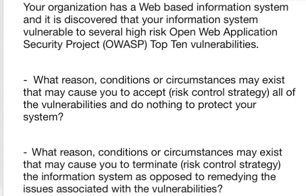 Solved Your organization has a Web based information system | Chegg.com