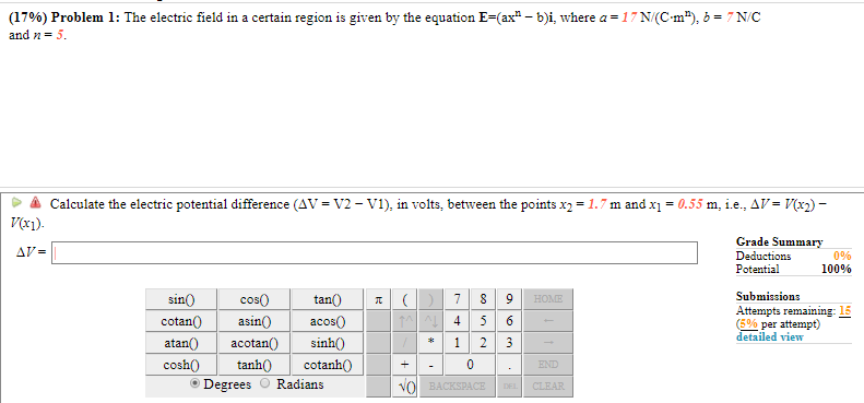 Solved 1796 Problem 1 The Electric Field In A Certain