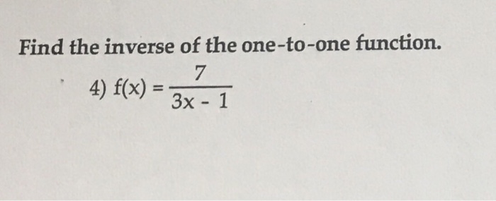 Solved Find the inverse of the one-to-one function. f(x) = | Chegg.com