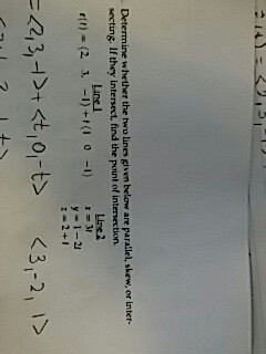 Solved Determine whether the two lines given below are | Chegg.com