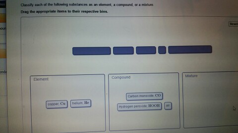 Solved Classify each of the following substances as an | Chegg.com