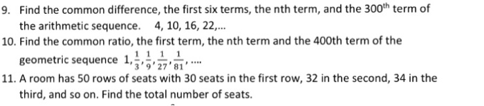 Solved Find the common difference, the first six terms, the | Chegg.com