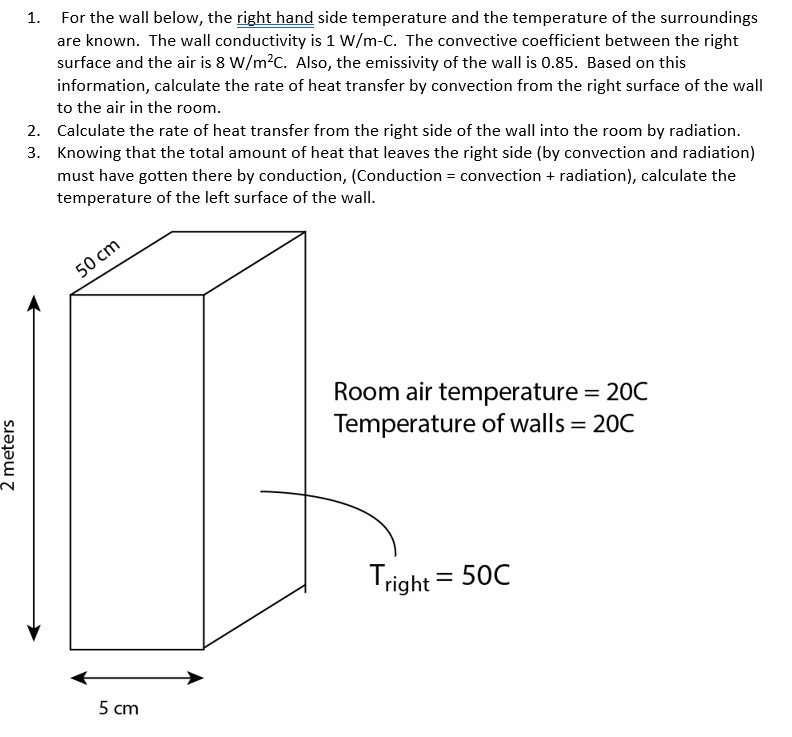 Solved For the wall below, the right hand side temperature | Chegg.com