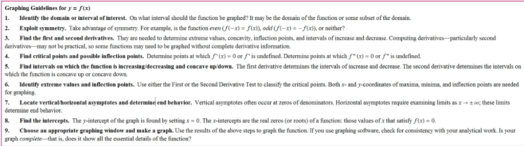 Solved 1. Use the graphing guidelines below to graph the | Chegg.com