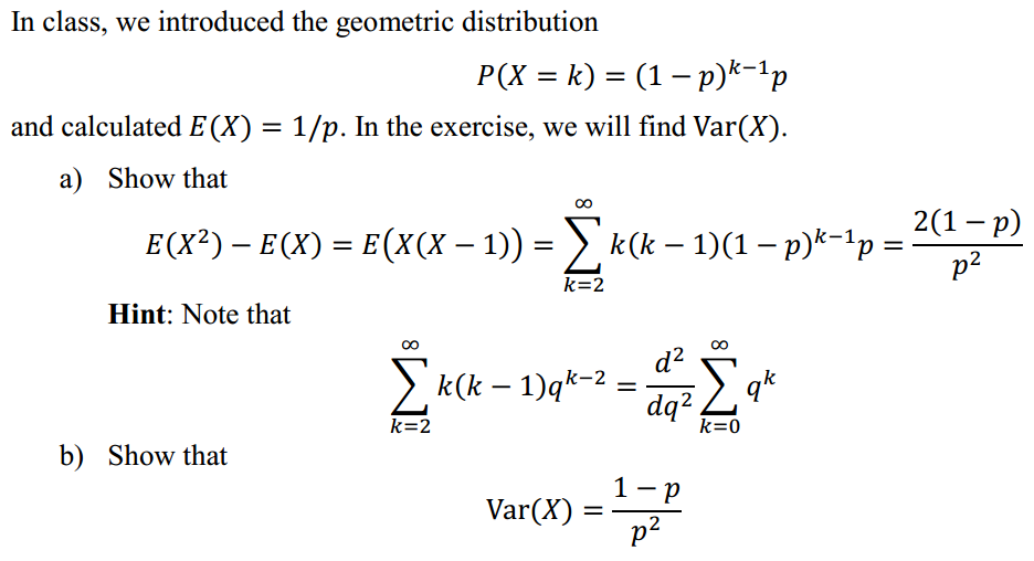 Solved In Class We Introduced The Geometric Distribution Chegg solved-in-class-we-introduced-the-geometric-distribution-chegg