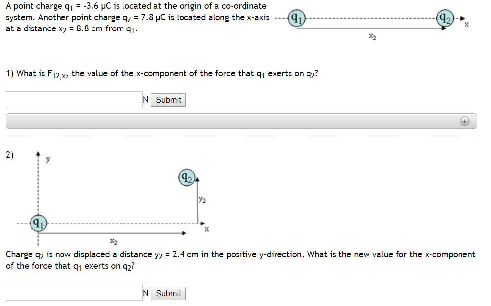 Solved A point charge q1 -3.6 HC is located at the origin of | Chegg.com