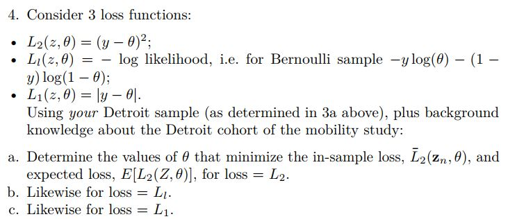 4. Consider 3 loss functions: L2(2,0) = (y-0)2. LI | Chegg.com