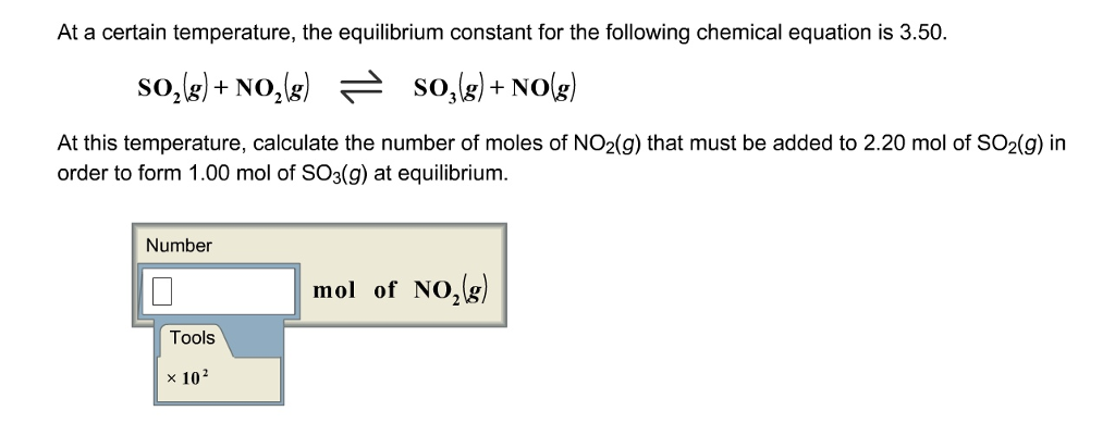 Solved At a certain temperature, the equilibrium constant | Chegg.com