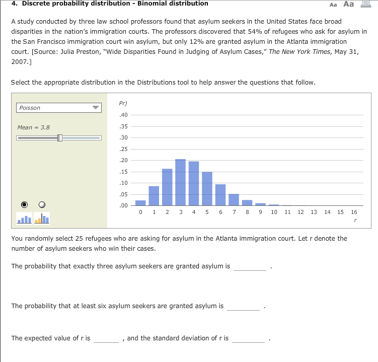 4. Discrete probability distribution Binomial | Chegg.com