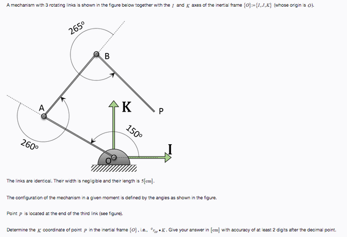 Solved A mechanism with 3 rotating links is shown in the | Chegg.com