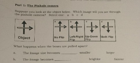Solved Part 1: The hole came Suppose you look at the objeet | Chegg.com