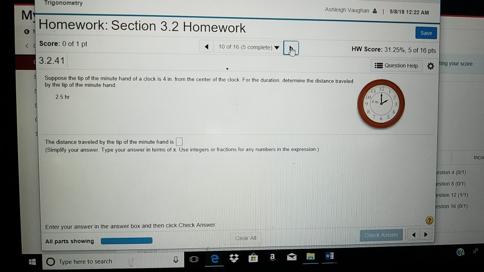 Solved Trigonometry Homework Section 32 Homework Score 0 