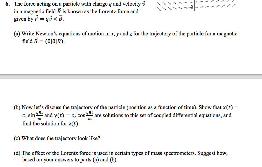 Solved The force acting ona particle with charge q and | Chegg.com