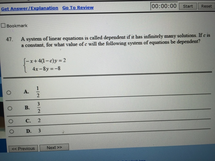 Solved A system of linear equations is called dependent if | Chegg.com