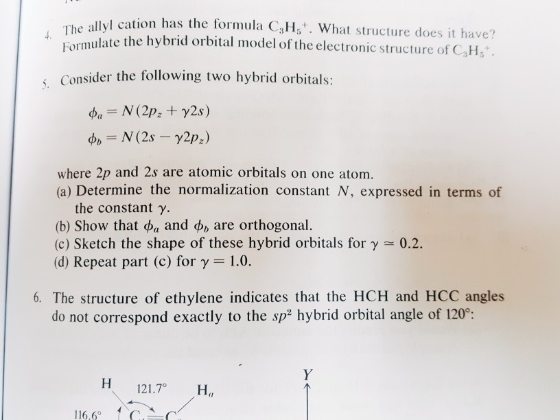 Solved The allyl cation has the formula C_3 H_5^+. What | Chegg.com