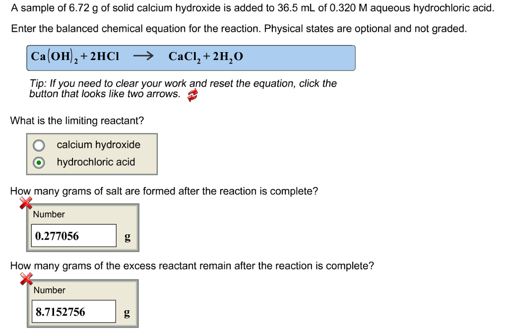 Solved A sample of 6.72 g of solid calcium hydroxide is | Chegg.com