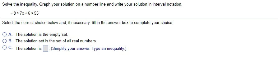 Solved Solve the inequality. Graph your solution on a number | Chegg.com