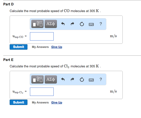 Solved Part A Place the following gases in order of | Chegg.com