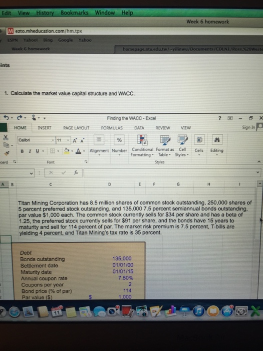Solved Edit View History Bookmarks Window Help Week 6 | Chegg.com