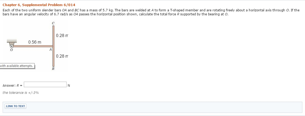 Solved Each of the two uniform slender bars OA and BC has a | Chegg.com
