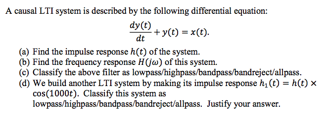 Solved A causal LTI system is described by the following | Chegg.com