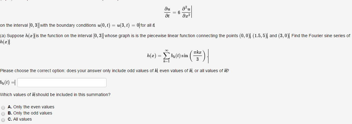 Solved partial differential u/partial differential t = 6 | Chegg.com
