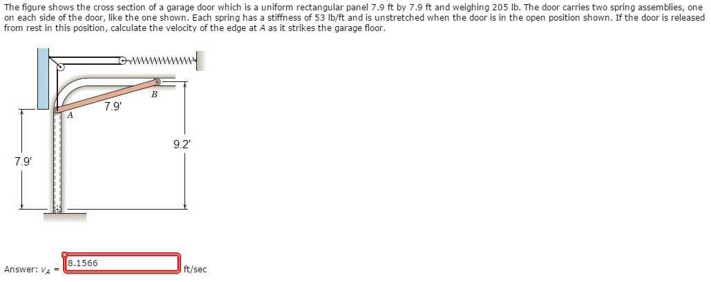 Solved The figure shows the cross section of a garage door | Chegg.com