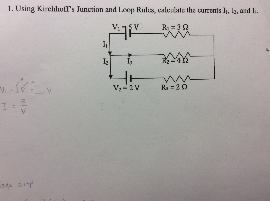 Solved Using Kirchhoff's Junction and Loop Rules, calculate | Chegg.com