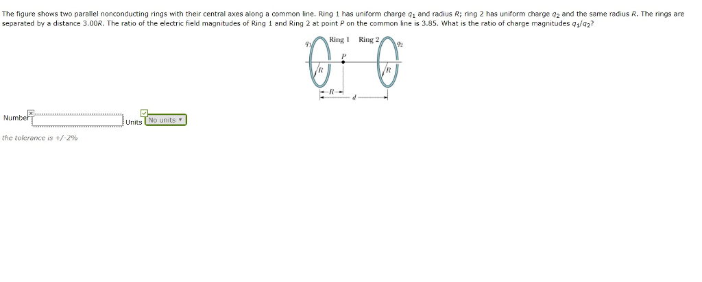 Solved The figure shows two parallel nonconducting rings | Chegg.com
