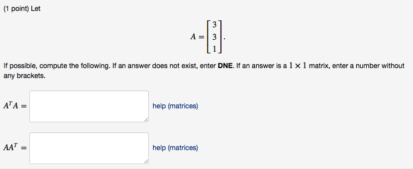 Solved (1 point) Give an example of a 3 × 3 skew-symmetric | Chegg.com