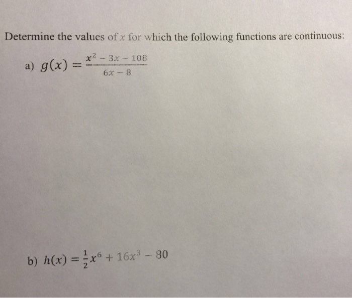 Solved Determine the values ofx for which the following | Chegg.com