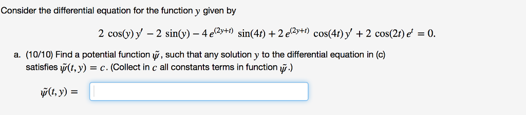 Solved Consider the differential equation for the function y | Chegg.com