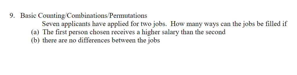 Solved 9. Basic Counting/Combinations/Permutations Seven | Chegg.com