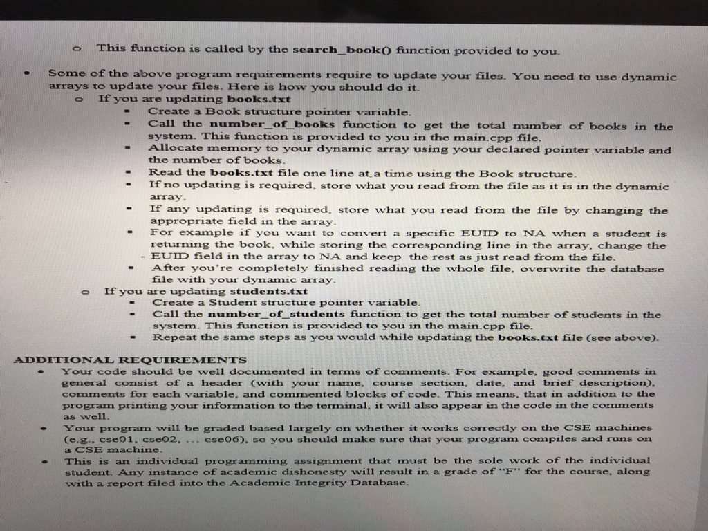 CSCE 1030: Project 4 Spring 2018 Due: May 02, 2018 | Chegg.com