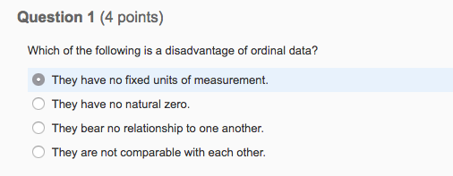 Solved Which of the following is a disadvantage of ordinal | Chegg.com