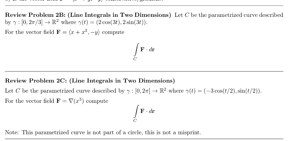 Solved Review Problem 2B: (Line Integrals in Two Dimensions) | Chegg.com