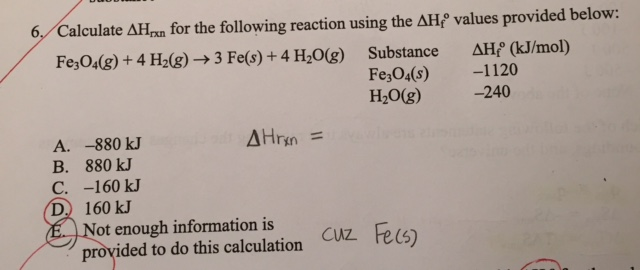Solved 6, Calculate AHmn for the following reaction using | Chegg.com