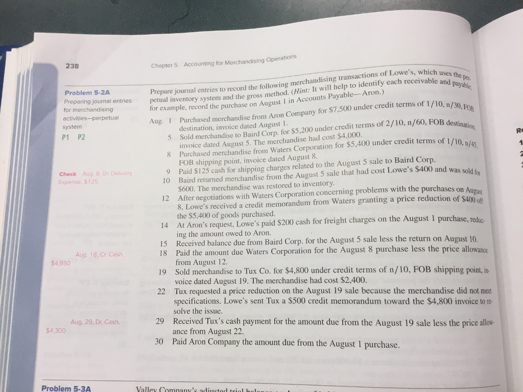 Solved 238 Accounting for Merchandising Operations Chapter 5 | Chegg.com