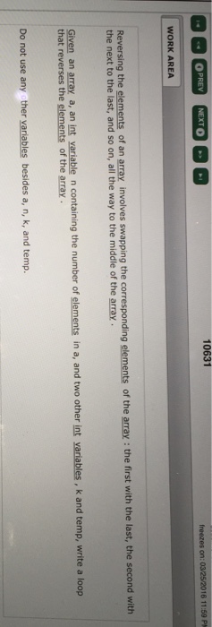 Solved 10631 16 11:59 PN WORK AREA involves swapping the | Chegg.com