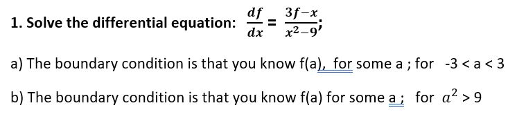 Solved Solve the differential equation: df/dx = 3f - x/x^2 - | Chegg.com