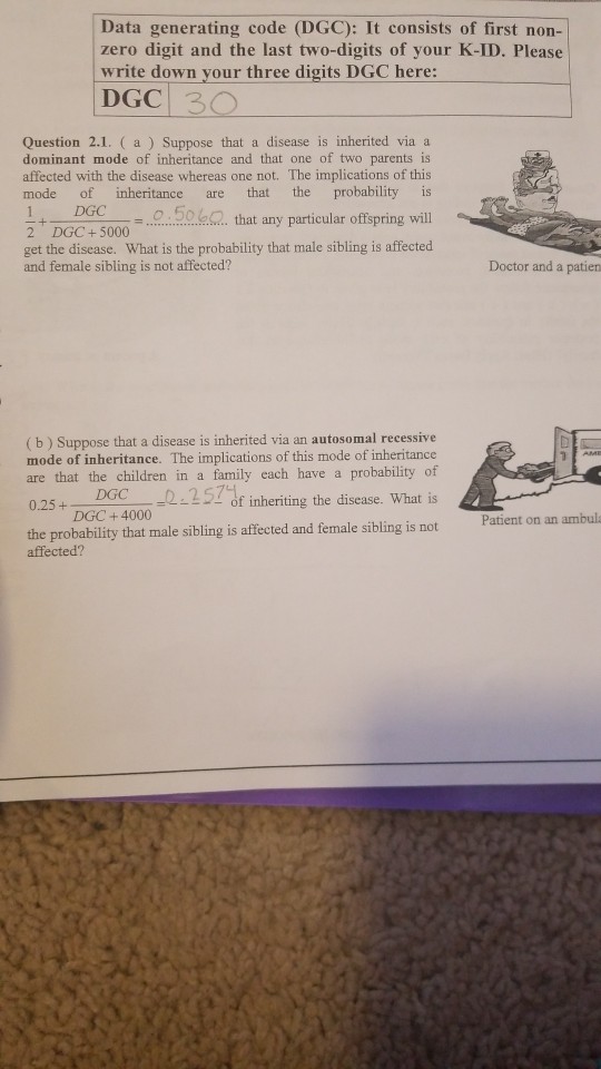 Solved Data generating code (DGC): It consists of first non- | Chegg.com