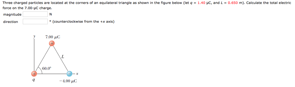 Solved Three charged particles are located at the corners of | Chegg.com