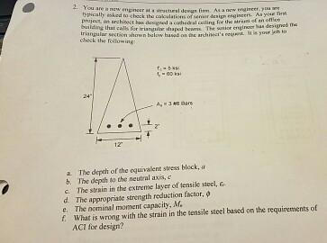The depth of the equivalent stress block, sigma | Chegg.com