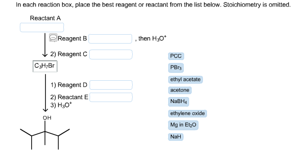 Solved In each reaction box, place the best reagent or | Chegg.com